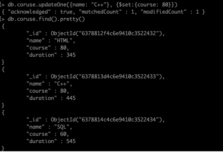 Updating Single Document in MongoDB - Dot Net Tutorials