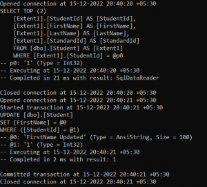 Logging Database Commands in Entity Framework