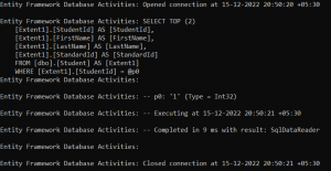 Logging Database Commands in Entity Framework