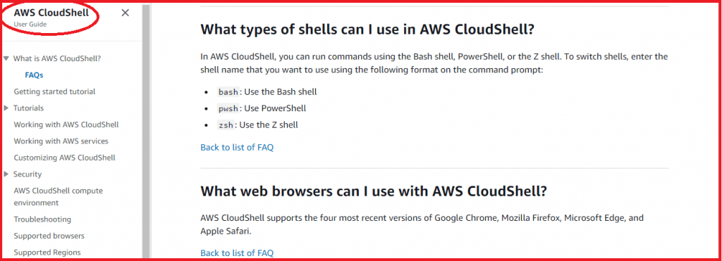 AWS CLOUD SHELL - Dot Net Tutorials