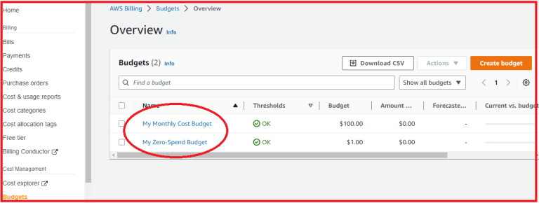 AWS Budget Setup - Dot Net Tutorials