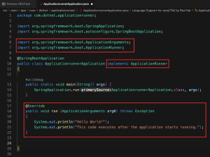 Spring Boot Dependency Injection and Application Runner
