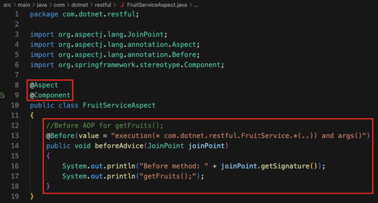 Spring Boot AOP Before Implementation - Dot Net Tutorials