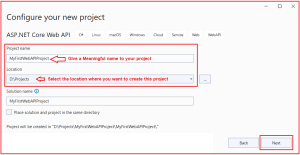 ASP.NET Core Web API Project in Visual Studio - Dot Net Tutorials
