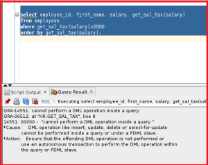 Restrictions When Calling Functions in Oracle - Dot Net Tutorials