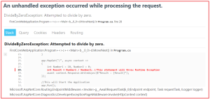 Developer Exception Page Middleware in ASP.NET Core