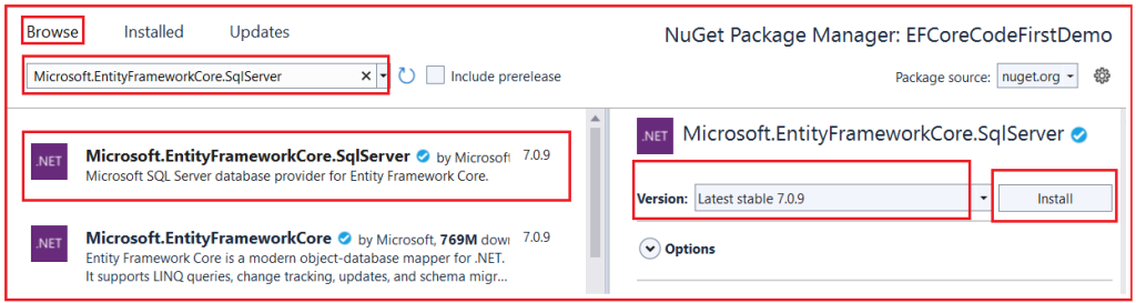 How to Install Entity Framework Core - Dot Net Tutorials