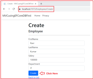 ASP.NET Core MVC with EF Core DB First Approach - Dot Net Tutorials