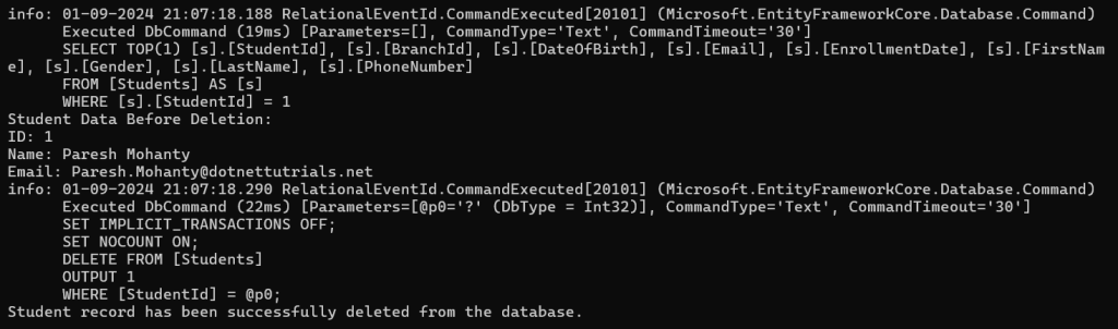 Crud Operations In Entity Framework Core Ef Core Dot Net Tutorials