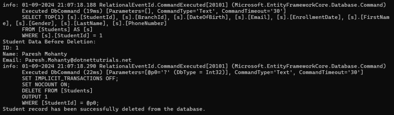 Crud Operations In Entity Framework Core Ef Core Dot Net Tutorials
