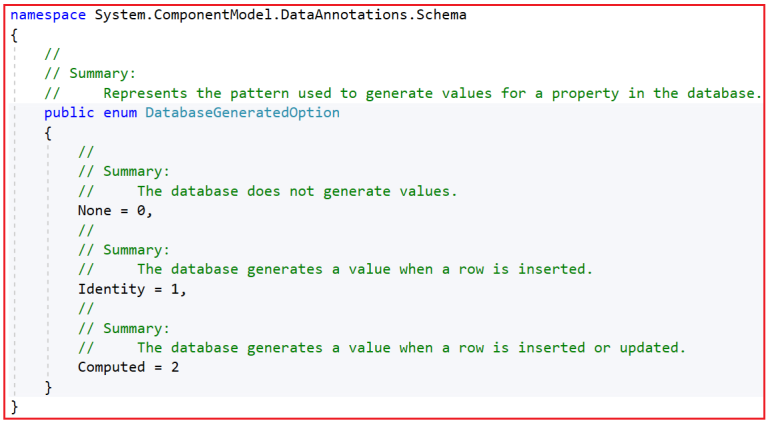 DatabaseGenerated Attribute in Entity Framework Core - Dot Net Tutorials