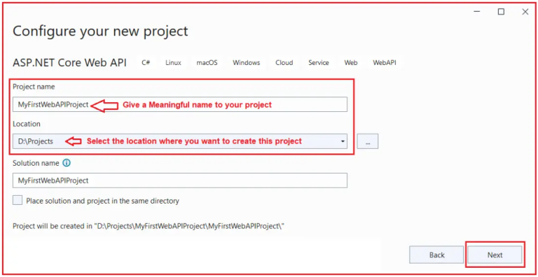 ASP.NET Core Web API Project in Visual Studio - Dot Net Tutorials