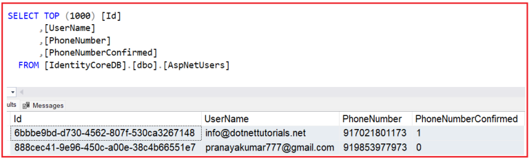 Verify Phone Number in ASP.NET Core Identity - Dot Net Tutorials