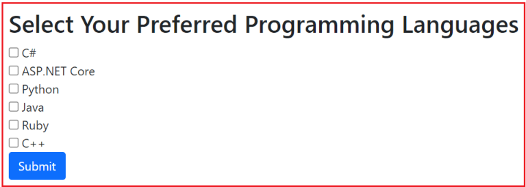 Check Box HTML Helper in ASP.NET Core MVC - Dot Net Tutorials