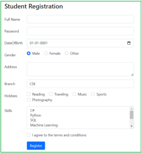 Form Tag Helpers in ASP.NET Core - Dot Net Tutorials