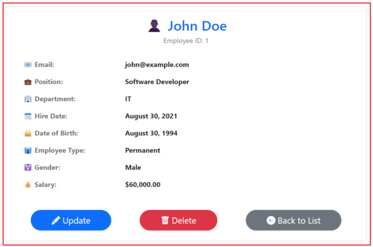 Employee Portal Application using ASP.NET Core MVC - Dot Net Tutorials