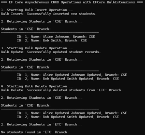 Bulk Operations in Entity Framework Core using EFCore.BulkExtensions - Dot Net Tutorials