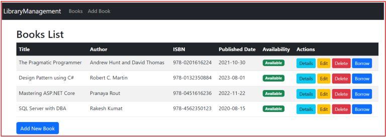 Library Management System using ASP.NET Core MVC - Dot Net Tutorials