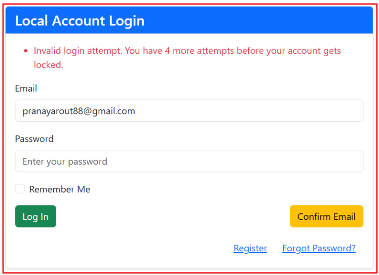 Account Lockout In Aspnet Core Identity Dot Net Tutorials 2665