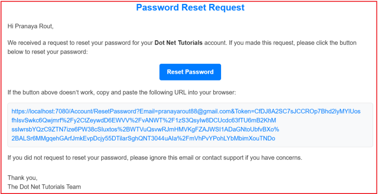 How To Implement Forgot Password In Aspnet Core Identity Dot Net Tutorials
