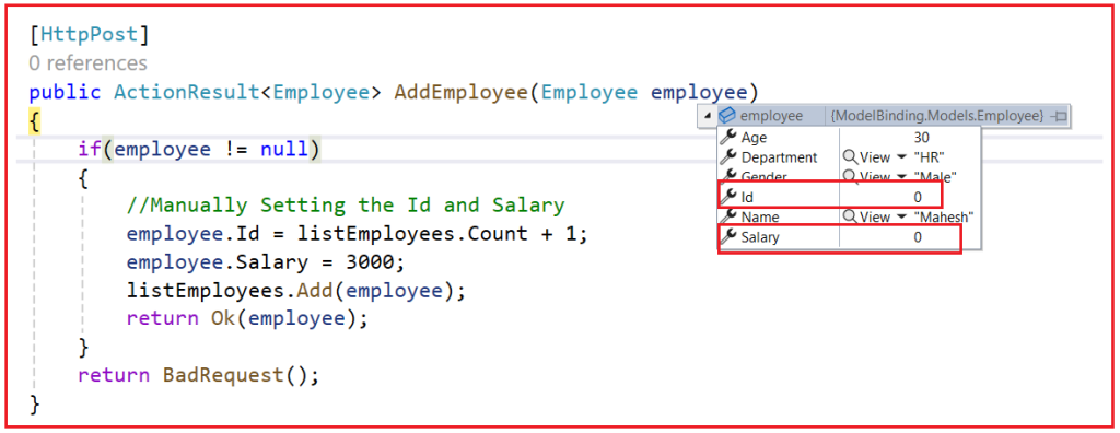 Include and Exclude Properties from Model Binding in .NET Core - Dot Net Tutorials