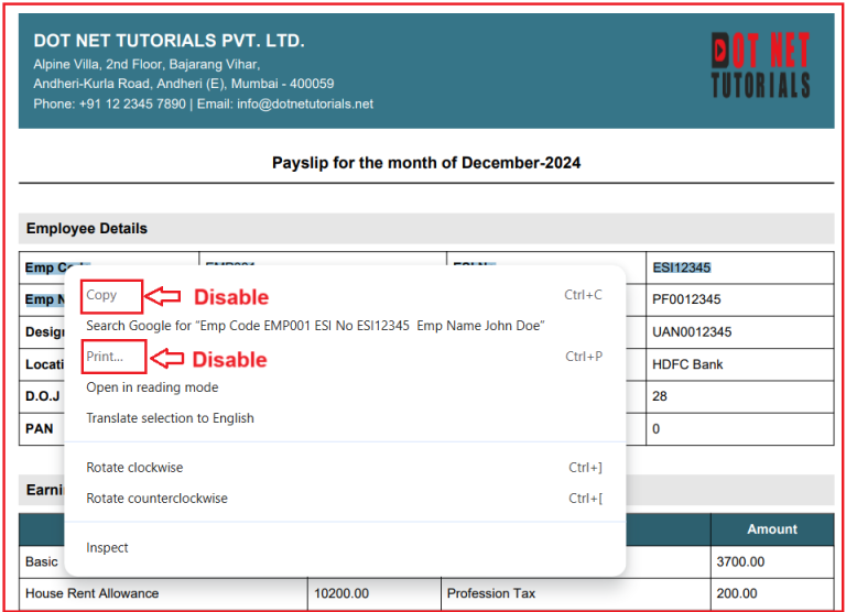 How to Generate Password Protected PDF in ASP.NET Core MVC - Dot Net Tutorials