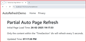 Auto Page Refresh in ASP.NET Core MVC - Dot Net Tutorials