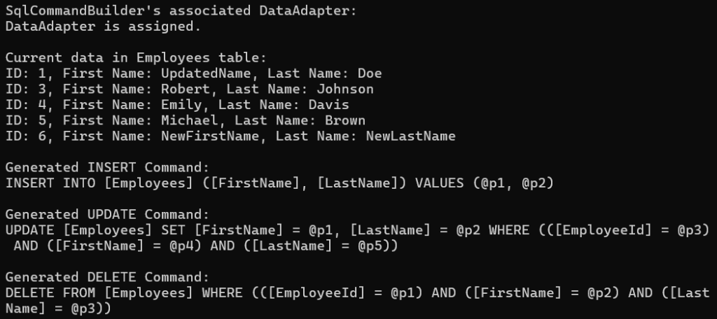 ADO.NET Core SqlCommandBuilder Class with Examples - Dot Net Tutorials