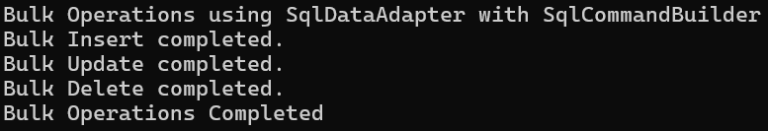 Bulk Operations using SqlDataAdapter in ADO.NET Core - Dot Net Tutorials Bulk Operations using SqlDataAdapter in ADO.NET Core - Dot Net Tutorials