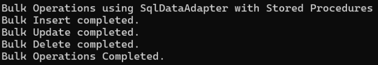 Bulk Operations using SqlDataAdapter in ADO.NET Core - Dot Net Tutorials
