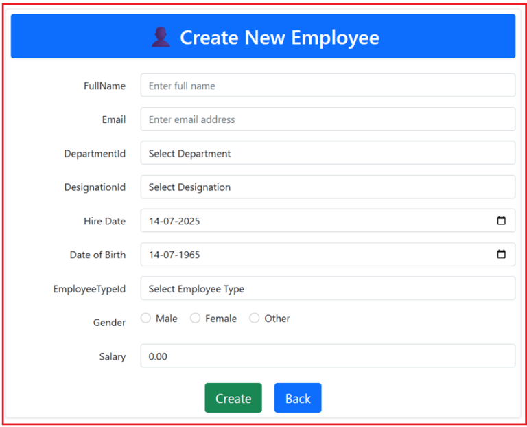 Employee Portal Application Using Aspnet Core Mvc Dot Net Tutorials