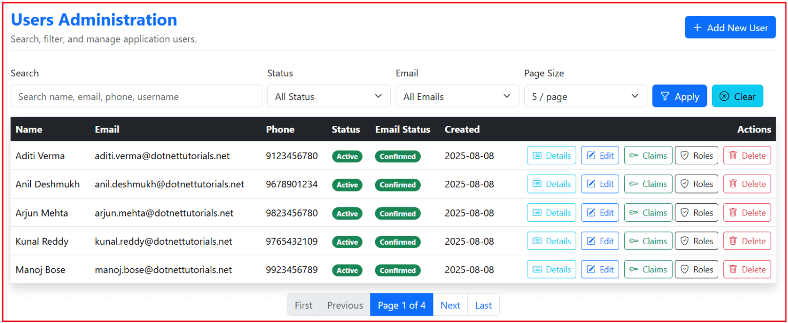 How To Manage User Claims In Aspnet Core Identity Dot Net Tutorials