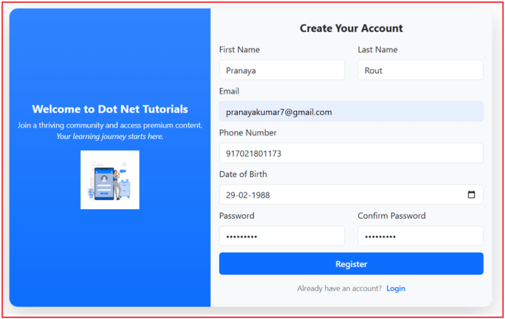 Register, Login, and Logout using ASP.NET Core Identity - Dot Net Tutorials