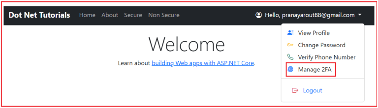 Two-Factor Authentication in ASP.NET Core Identity - Dot Net Tutorials
