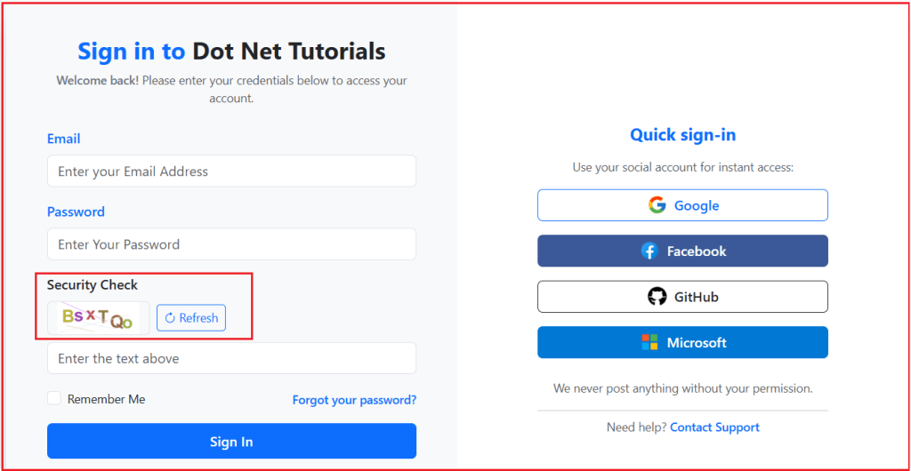 How To Implement Captcha In Aspnet Core Dot Net Tutorials 7890