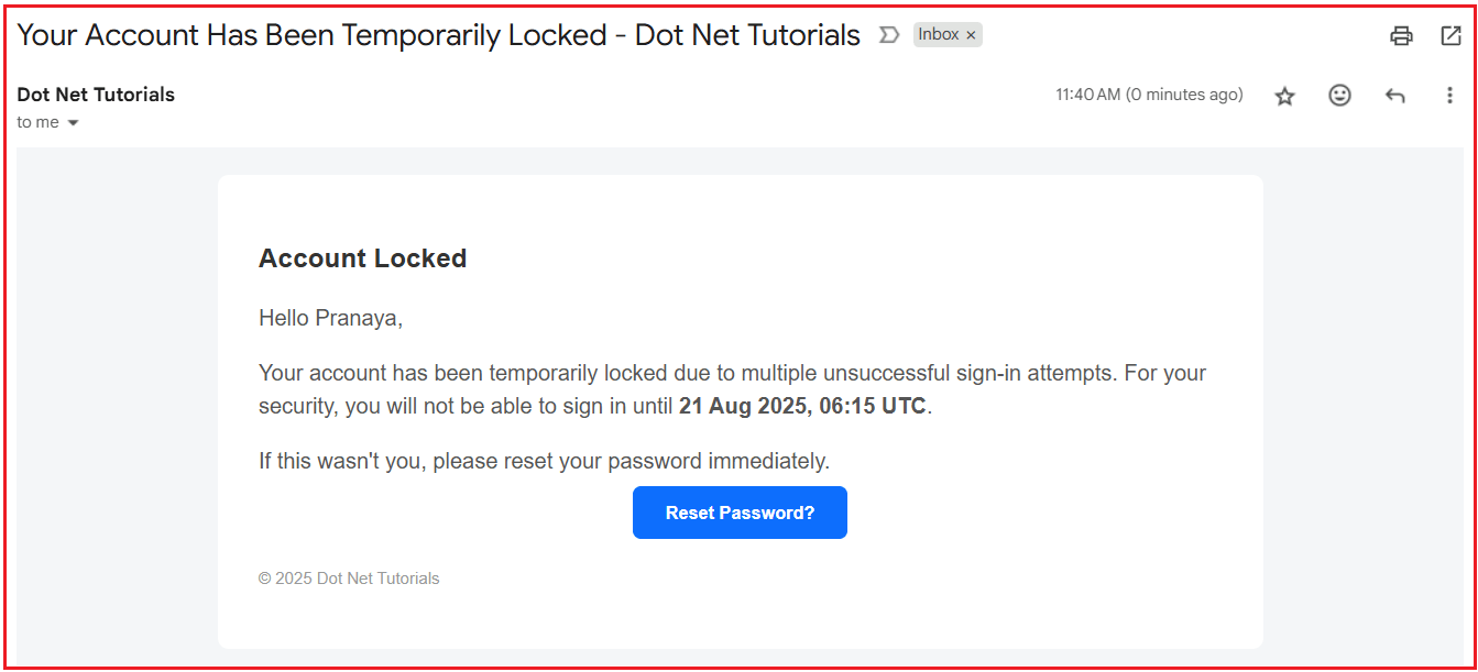 Account Lockout in ASP.NET Core Identity - Dot Net Tutorials