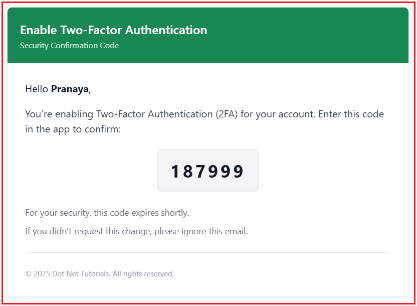 Two-Factor Authentication in ASP.NET Core Identity - Dot Net Tutorials