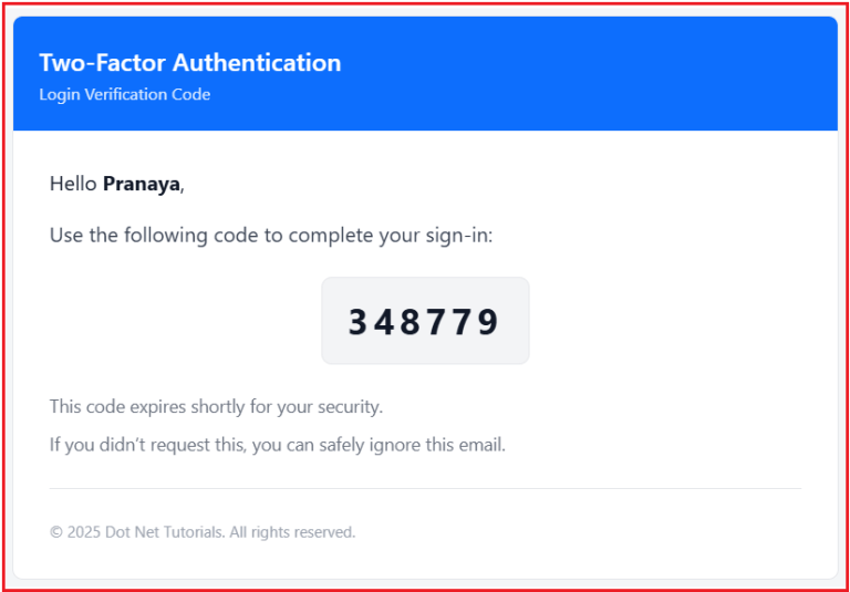 Two-Factor Authentication in ASP.NET Core Identity - Dot Net Tutorials